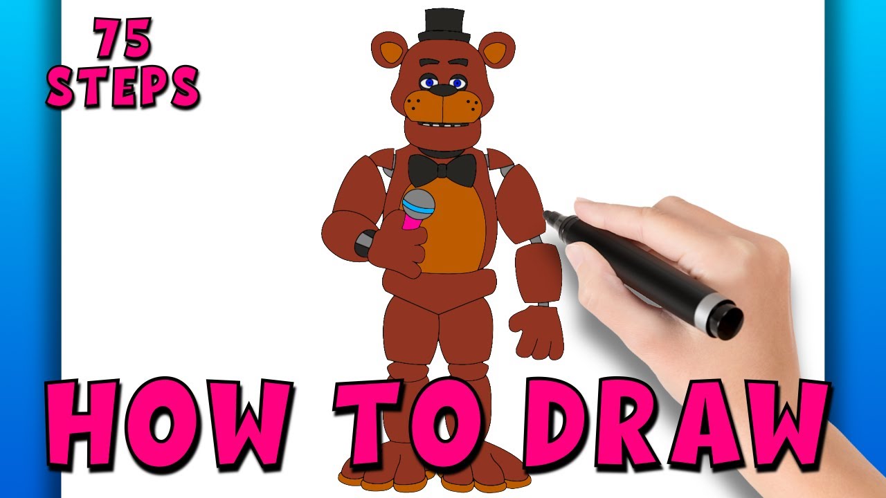How to DRAW FREDDY FAZBEAR - Five Nights at Freddy's | step by step ...