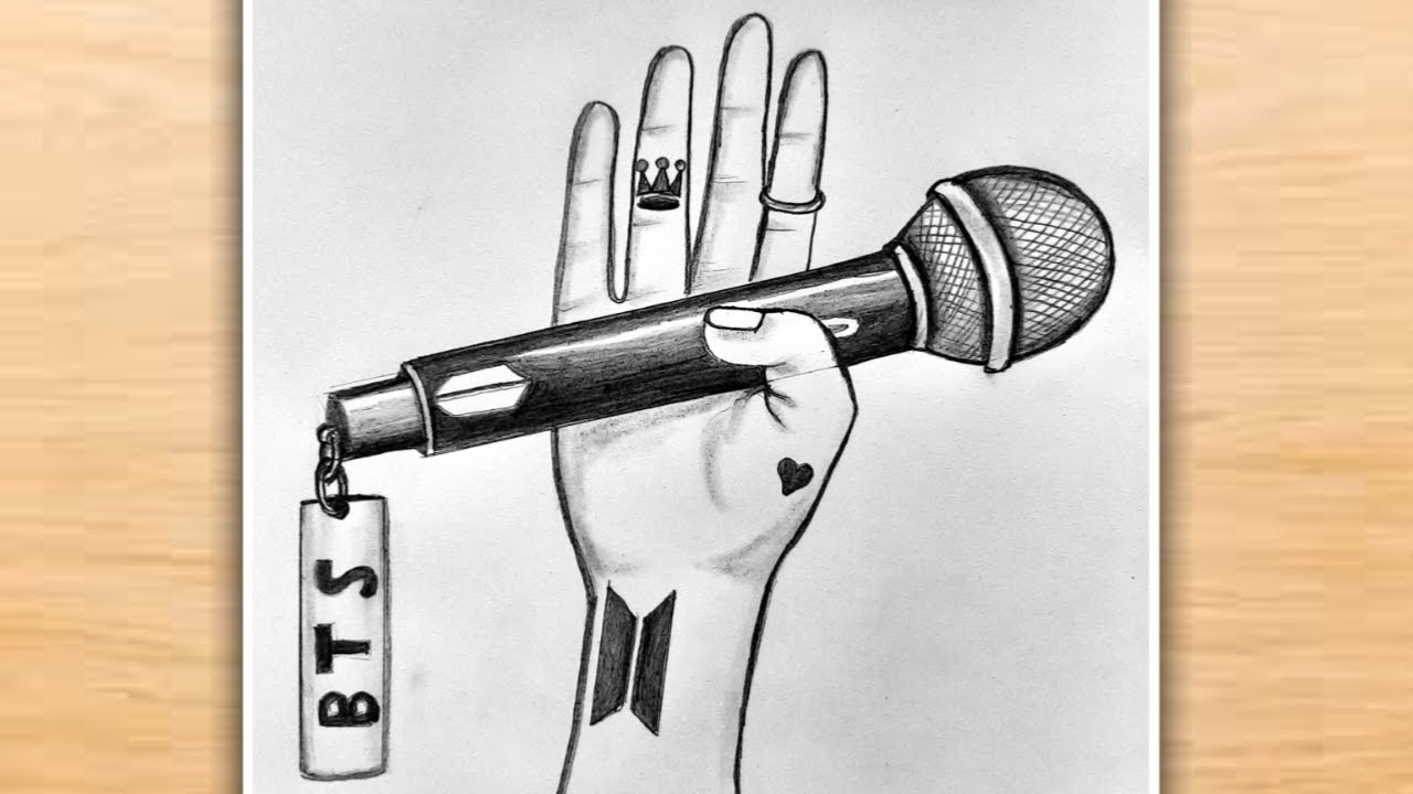BTS ARMY BOMB DRAWING WITH PENCIL SKETCH | BTS PENCIL SKETCH | BTS 그리기 ...