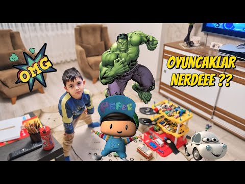 YEŞİL DEV ADAM HULK POYRAZIN OYUNCAKLARINI SAKLAMIŞ!!Eğlenceli Çocuk Videoları...