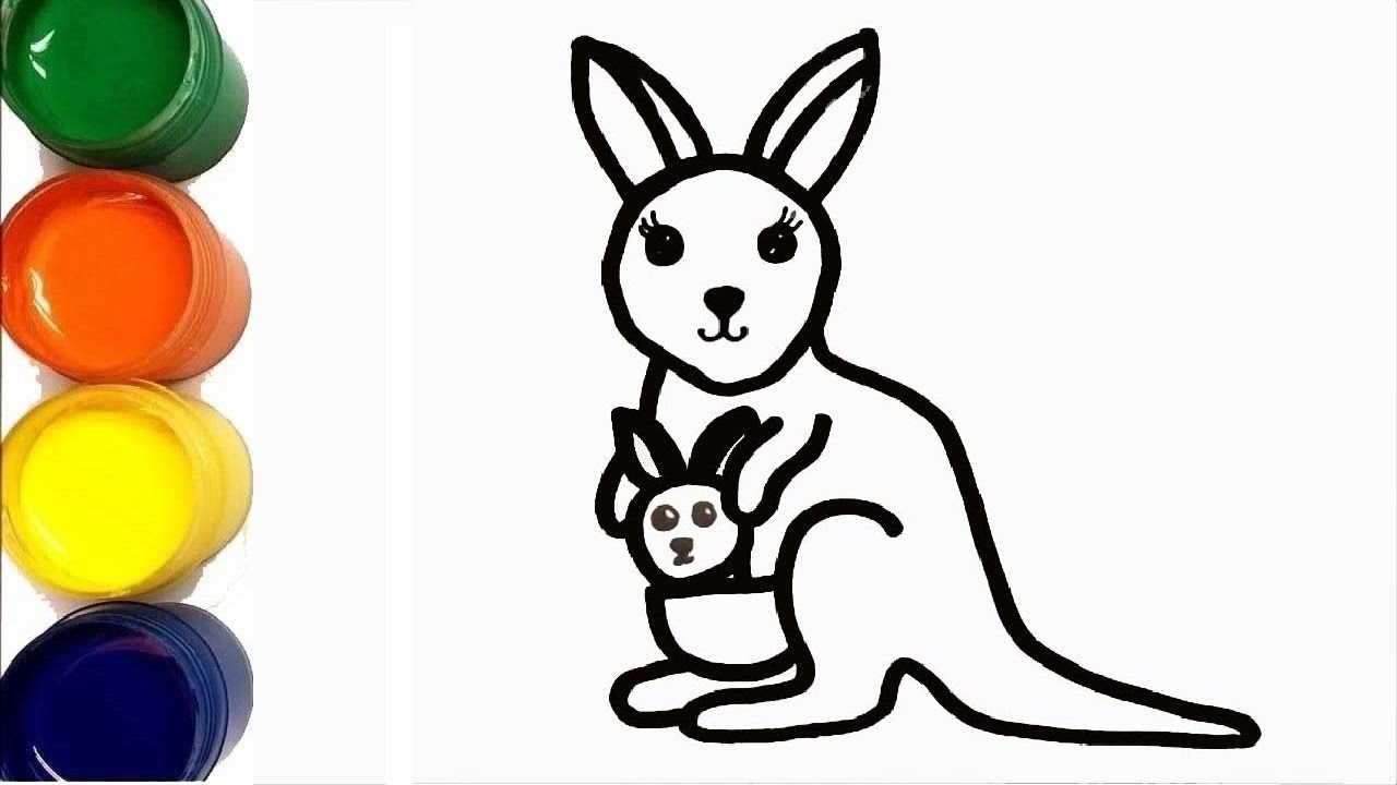 How to draw a Kangaroo | Сурет салу Кенгуру | Bolajon uchun Kanguru ...
