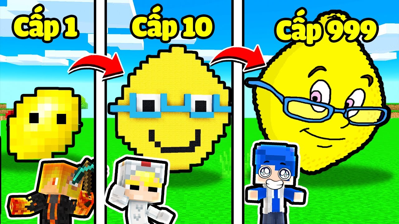 HUY NOOB XÂY MS LEMON TỪ CẤP 1 ĐẾN 999 TRONG MINECRAT*HUY NOOB XÂY THEO ...