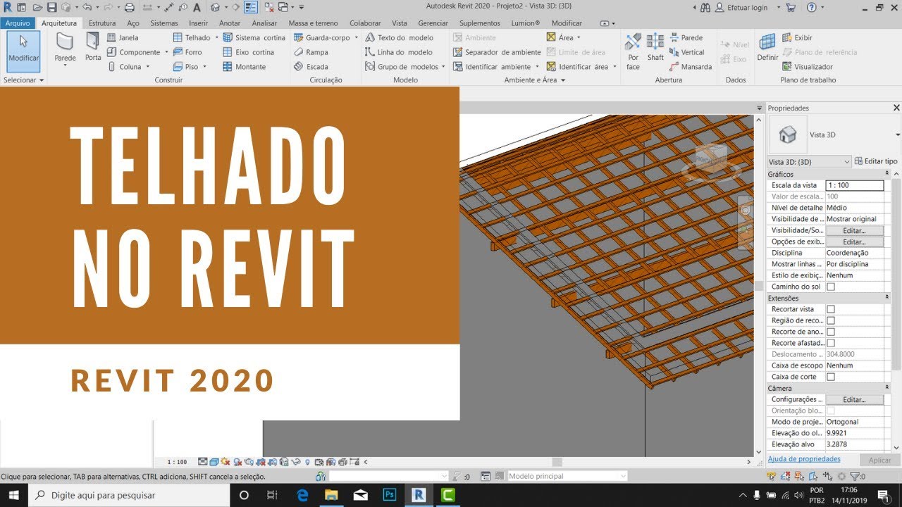 Estrutura de Telhado no Revit - TERÇAS, CAIBROS E RIPAS - YouTube