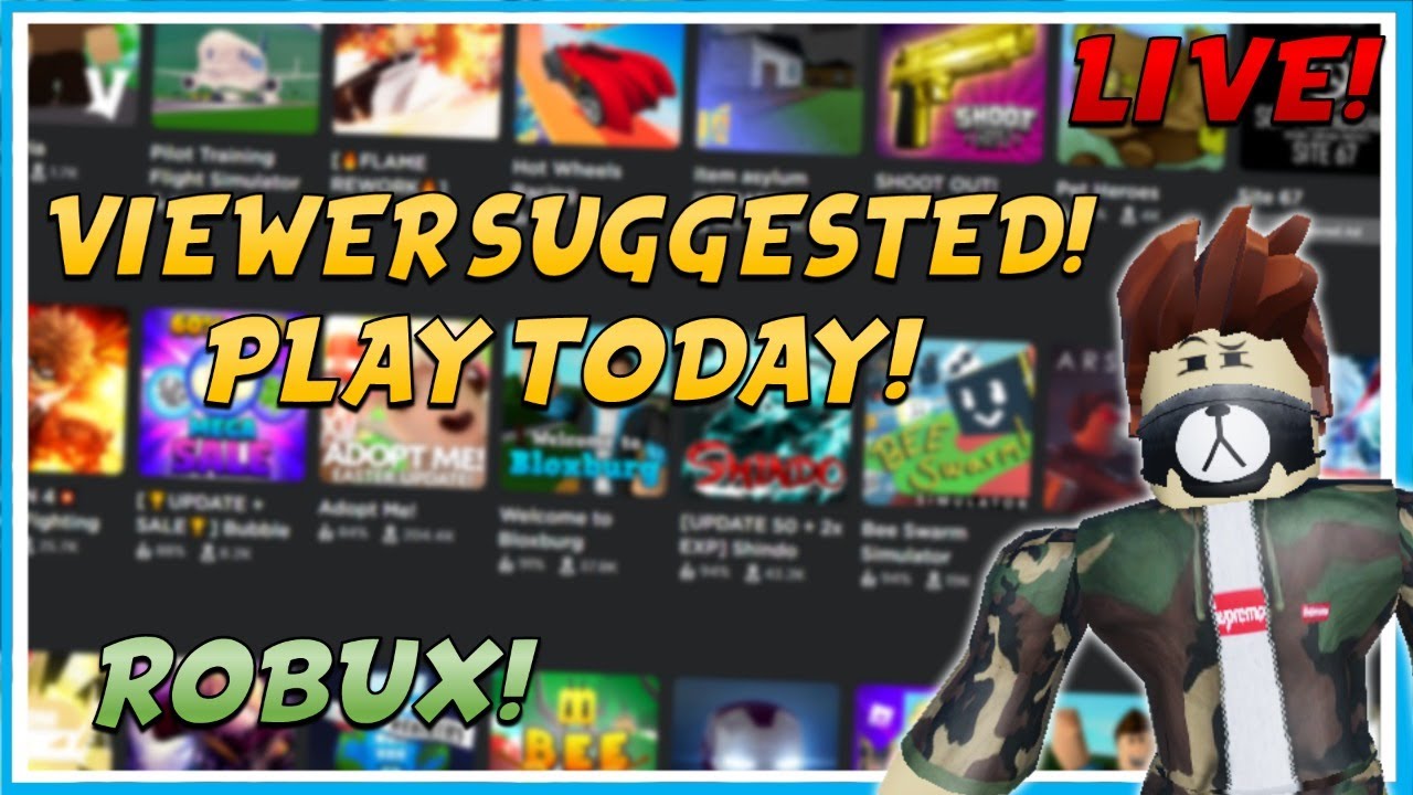 🔴 Live Roblox! Viewer Suggested Games! Play today! [2021] - YouTube
