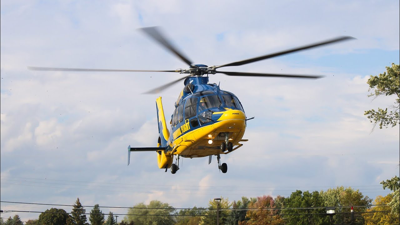 N157UM - Airbus EC155 B1 U of M SurvivalFlight 2 landing at McLaren ...