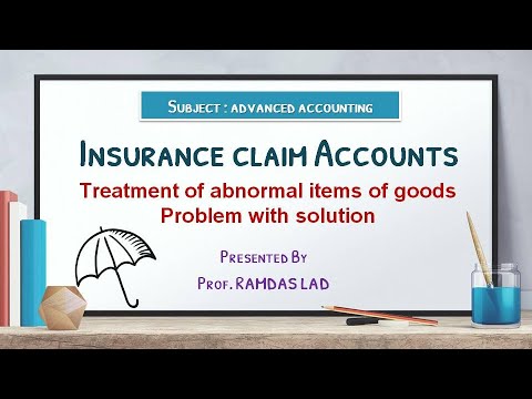 Insurance Claim Accounts | Claim for Loss of Stock Treatment of ...