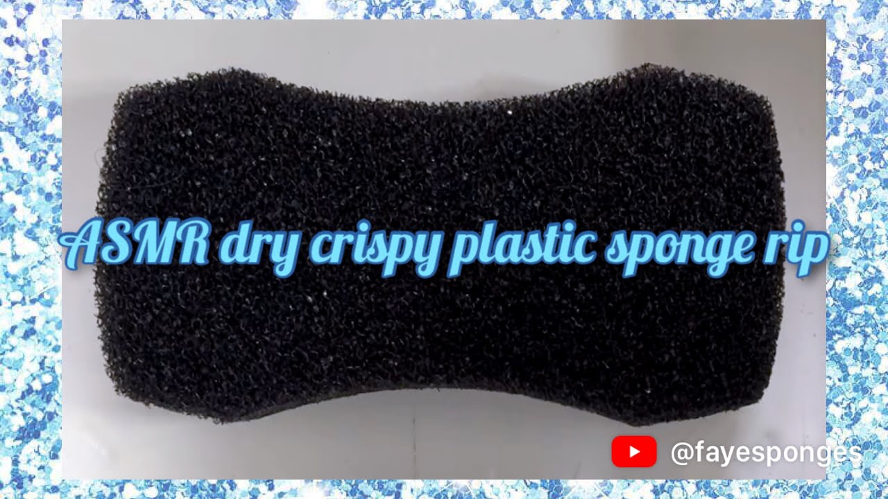ASMR super crunchy crispy dry plastic sponge rip. Ripping sponges 🧽 ...