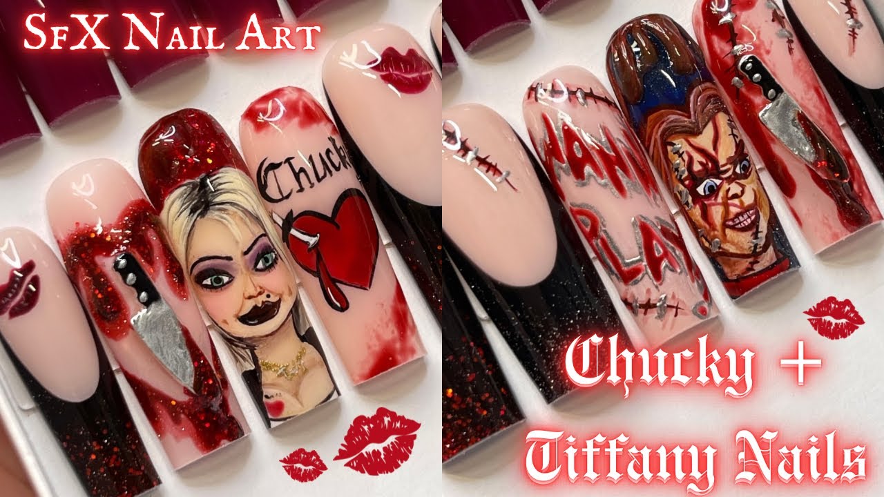 ️‍🔥Bride of Chucky Nail Art ️‍🔥Its a Long one! Grab a Snack 🍿 SFX ...