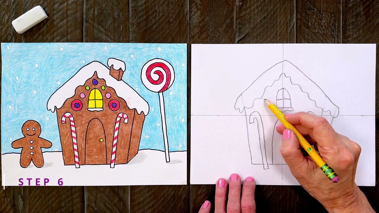 How to Draw a Gingerbread House - YouTube