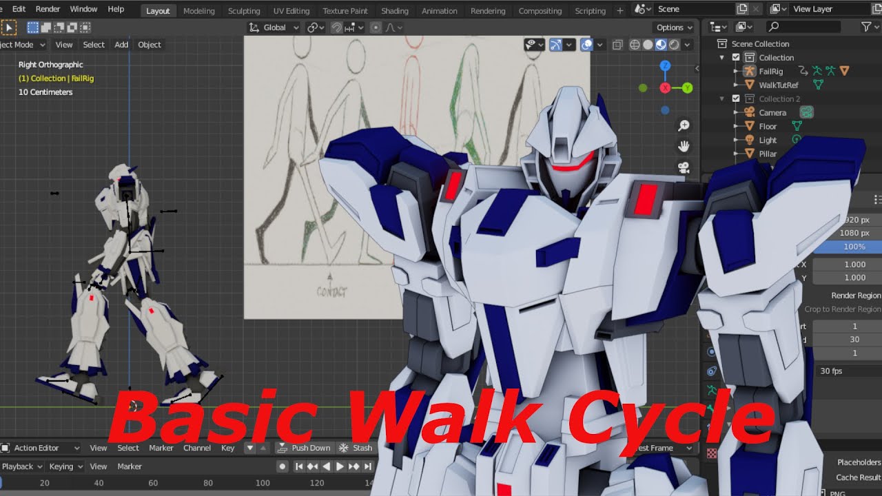 [Blender] Let's make : Basic Walk Cycle Animation - YouTube