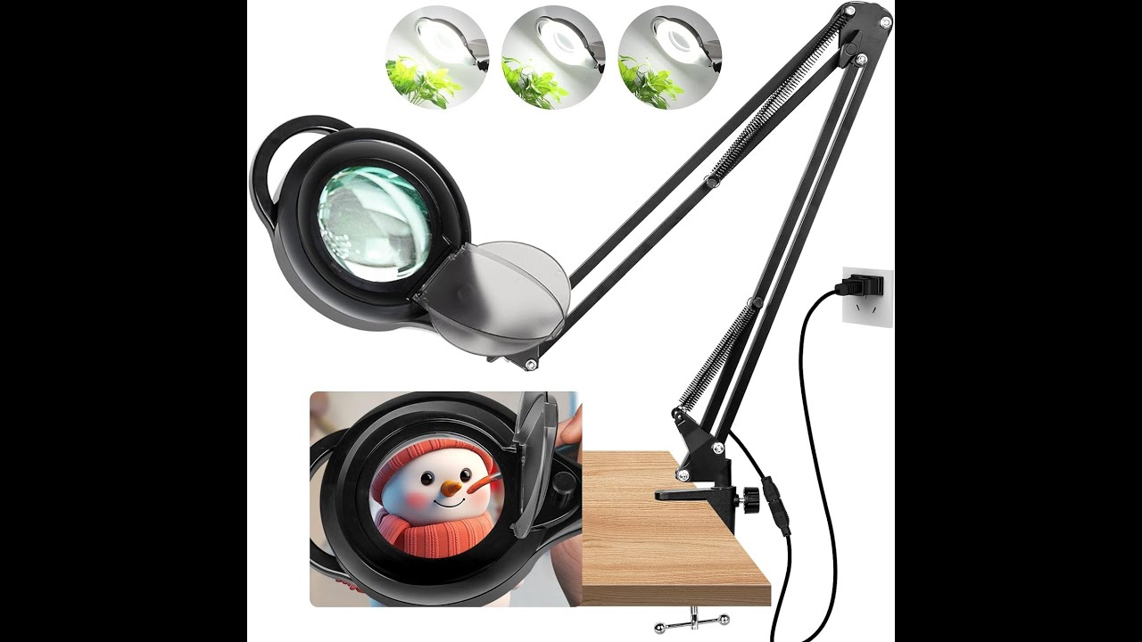 Product review on 10X Long Magnifying Glass with Light and Stand - YouTube