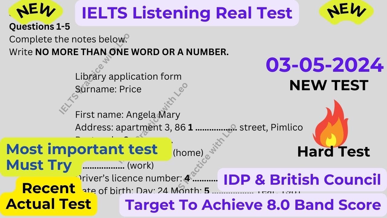 IELTS Listening Practice with Recent Actual IELTS Exam with Answers ...