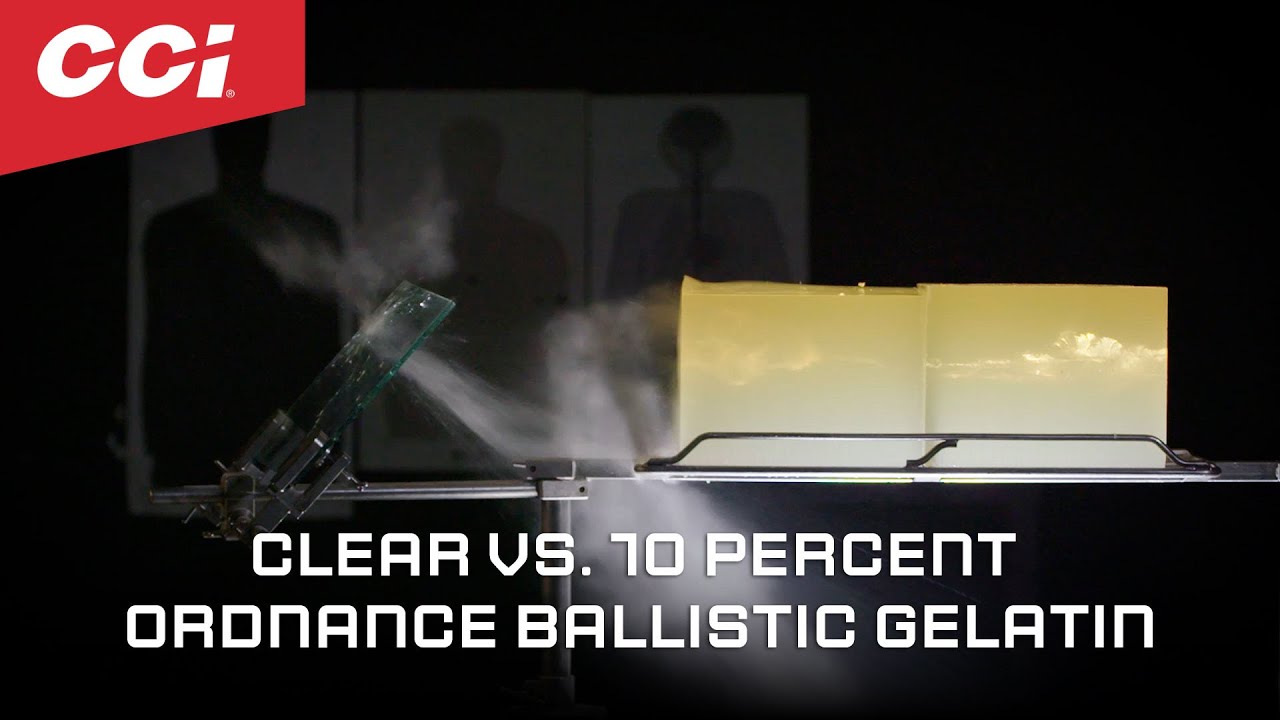 Clear Vs. 10 Percent Ordnance Ballistic Gelatin - YouTube