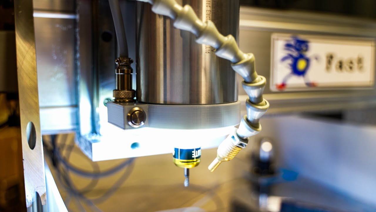 CNC Router One Handed Tool Change and Spindle LED Ring - YouTube