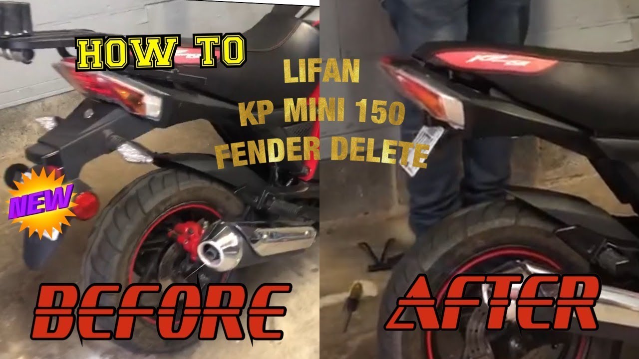 How To-- Lifan KP Mini 150 Rear Fender Delete - YouTube