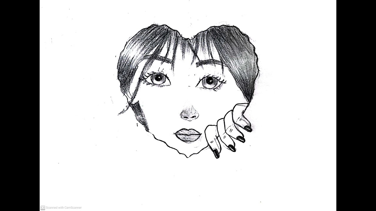 how to draw cute face girl drawing - YouTube