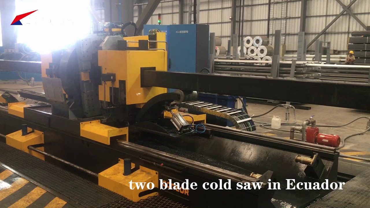 two blade cold saw working video - YouTube