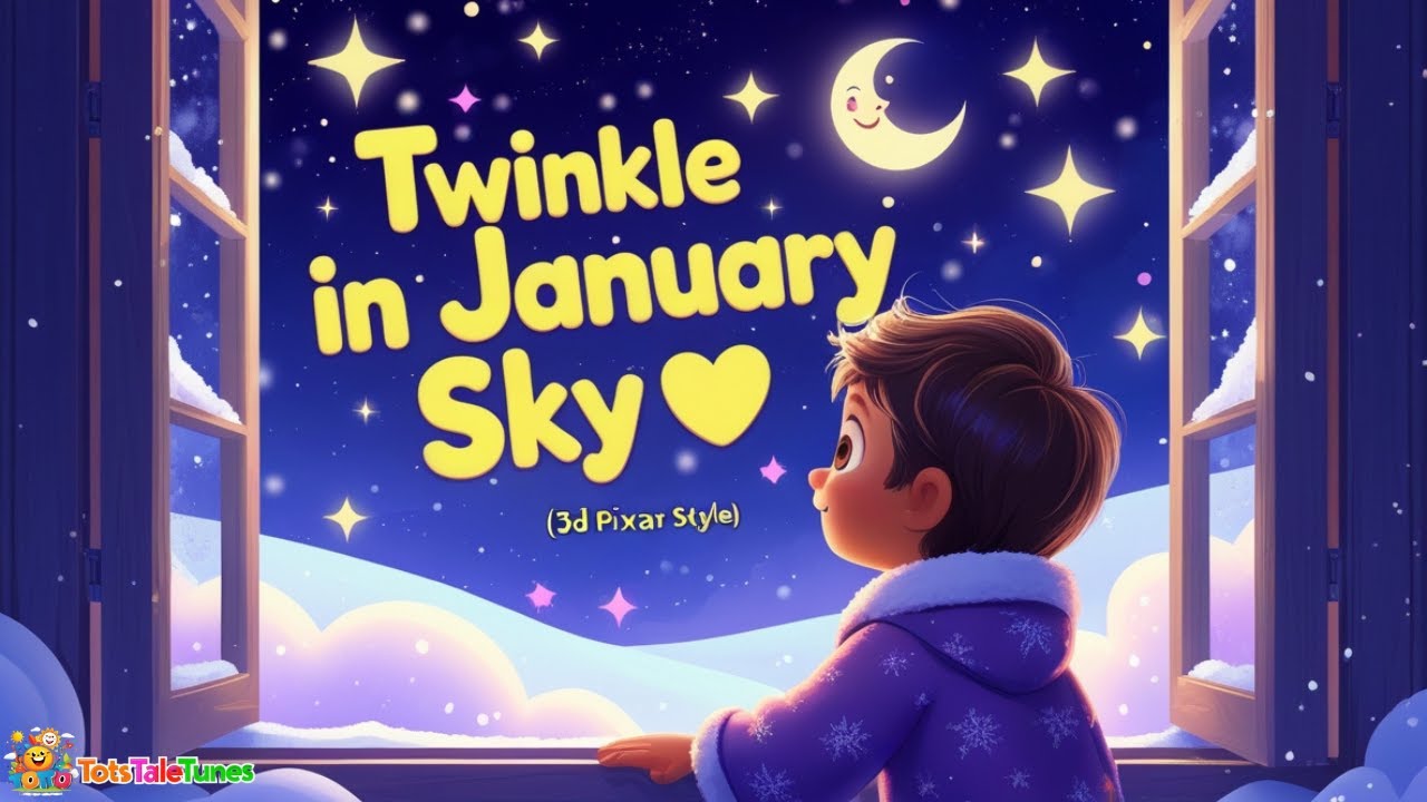 “🌟 Twinkle in January Sky | Winter Lullaby Song for Kids | Bedtime ...