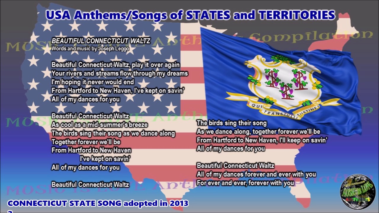 Connecticut State Song BEAUTIFUL CONNECTICUT WALTZ with music, vocal ...