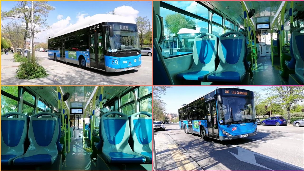 SCANIA N280UB 4X2 CNG Castrosúa new city EMT de Madrid / Bus ride ...