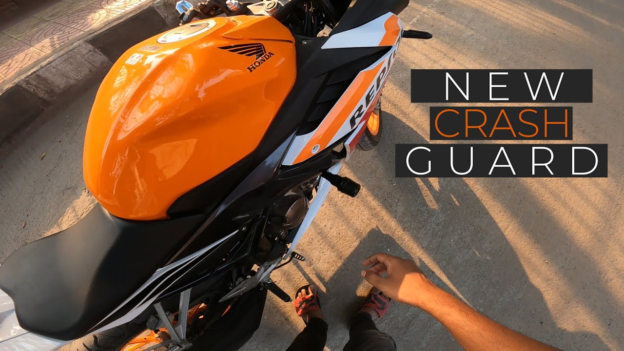 Installed New Crash Guard For Honda CBR Repsol - YouTube