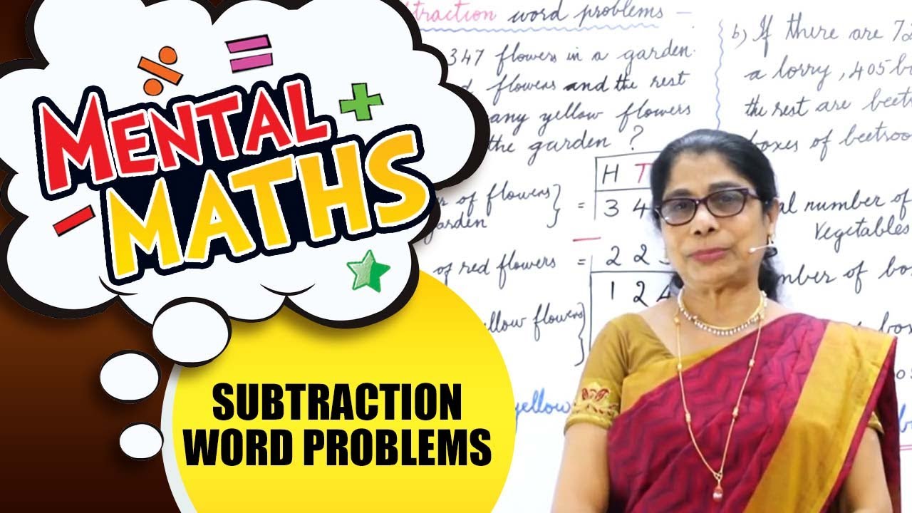 Mental Maths | Subtraction word problems | Learn basic of mental Maths ...
