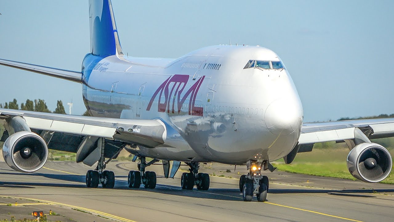 BOEING 747 LANDING + DEPARTURE at Liege during wunderful OCTOBER FALL ...