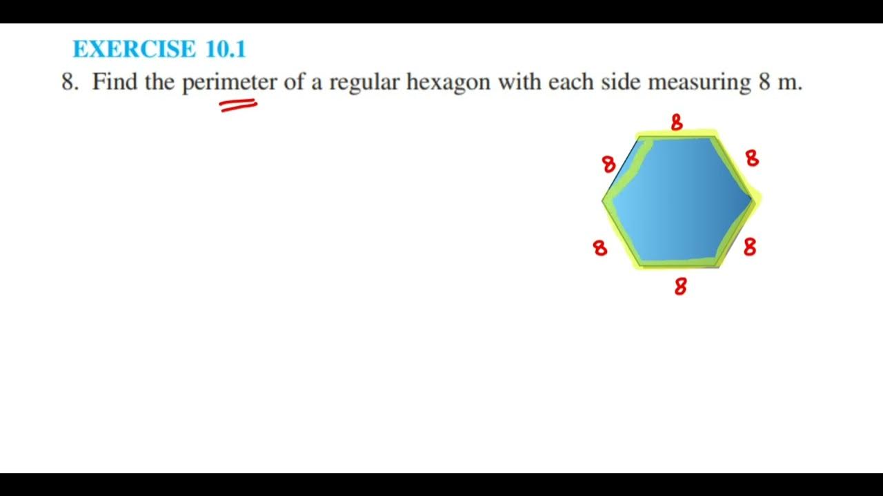 8q Ex10.1 Mensuration Class 6.Find the perimeter of a regular hexagon ...