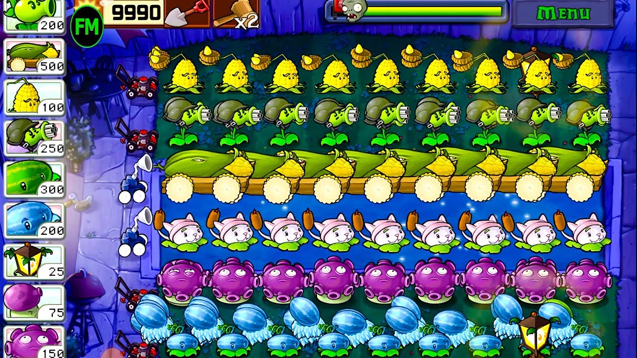 Plants Vs zombies survival Fog Strategy(1,2,3,4,5)Flags | Pvz Gameplay ...