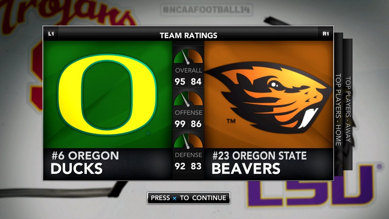 NCAA Football 14 #22 College Football Rivalries: The Civil War: Oregon ...