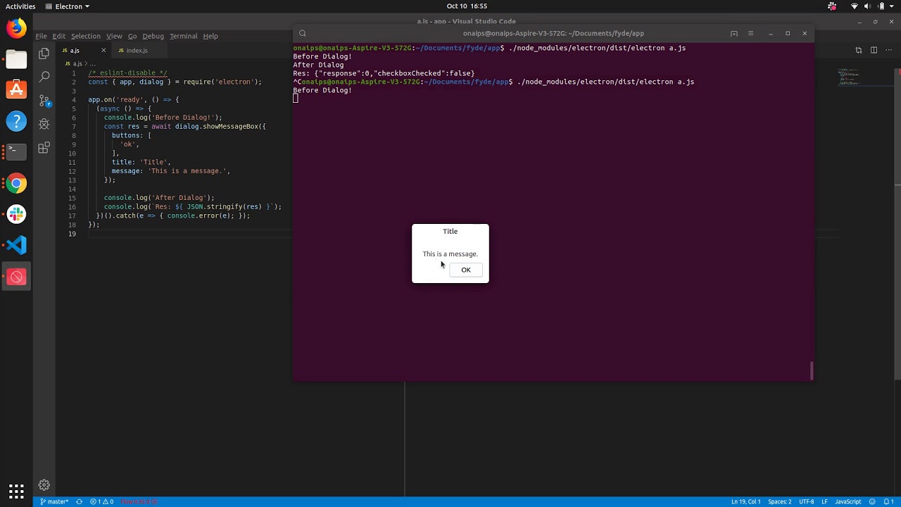 Electron dialog bug - YouTube