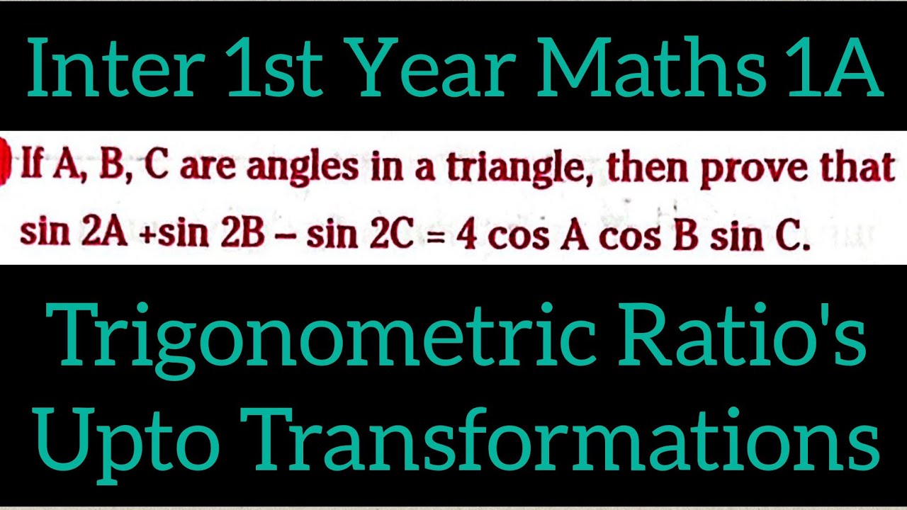 Inter 1st Year Maths 1A Trigonometry@maths naresh eclass - YouTube