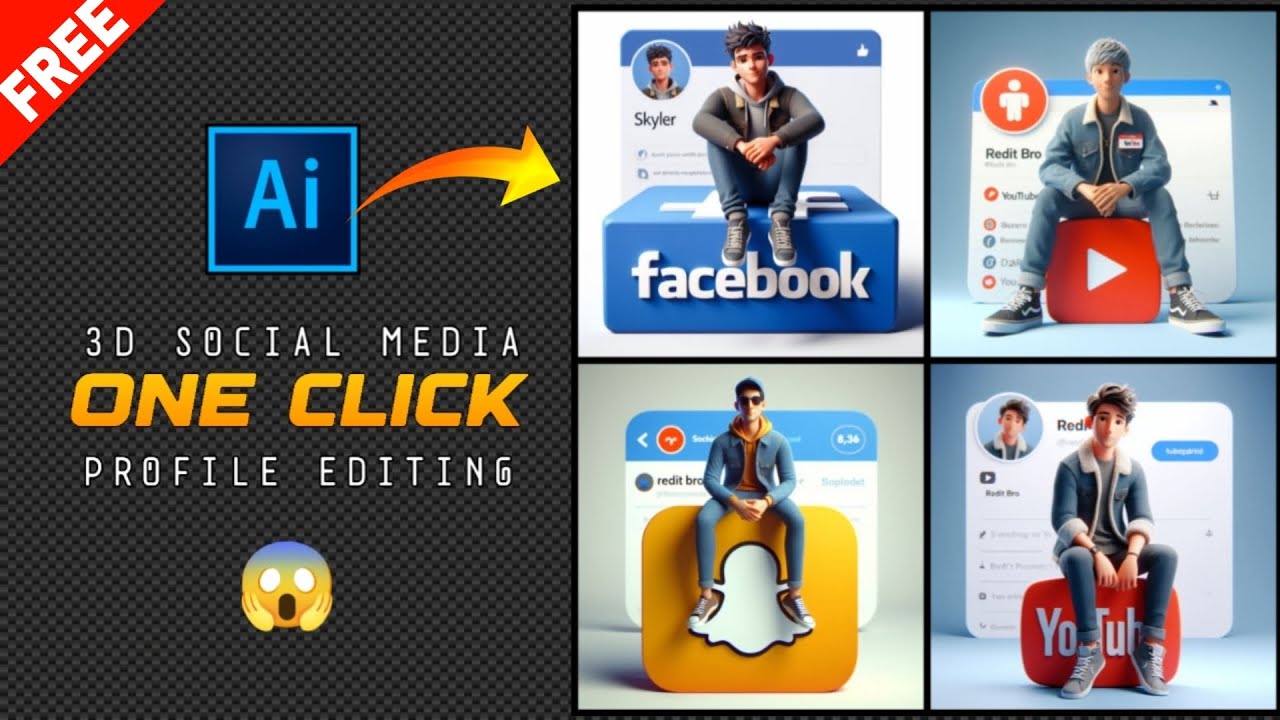 3D SOCIAL MEDIA PROFILE PHOTO EDITING | ONE CLICK | TRANDING IMAGES ...