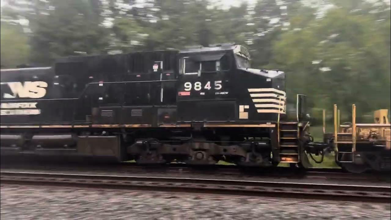 NS 7677 ES44DC Leads NS 23G with 6 other engines through Piscataway,NJ! - YouTube