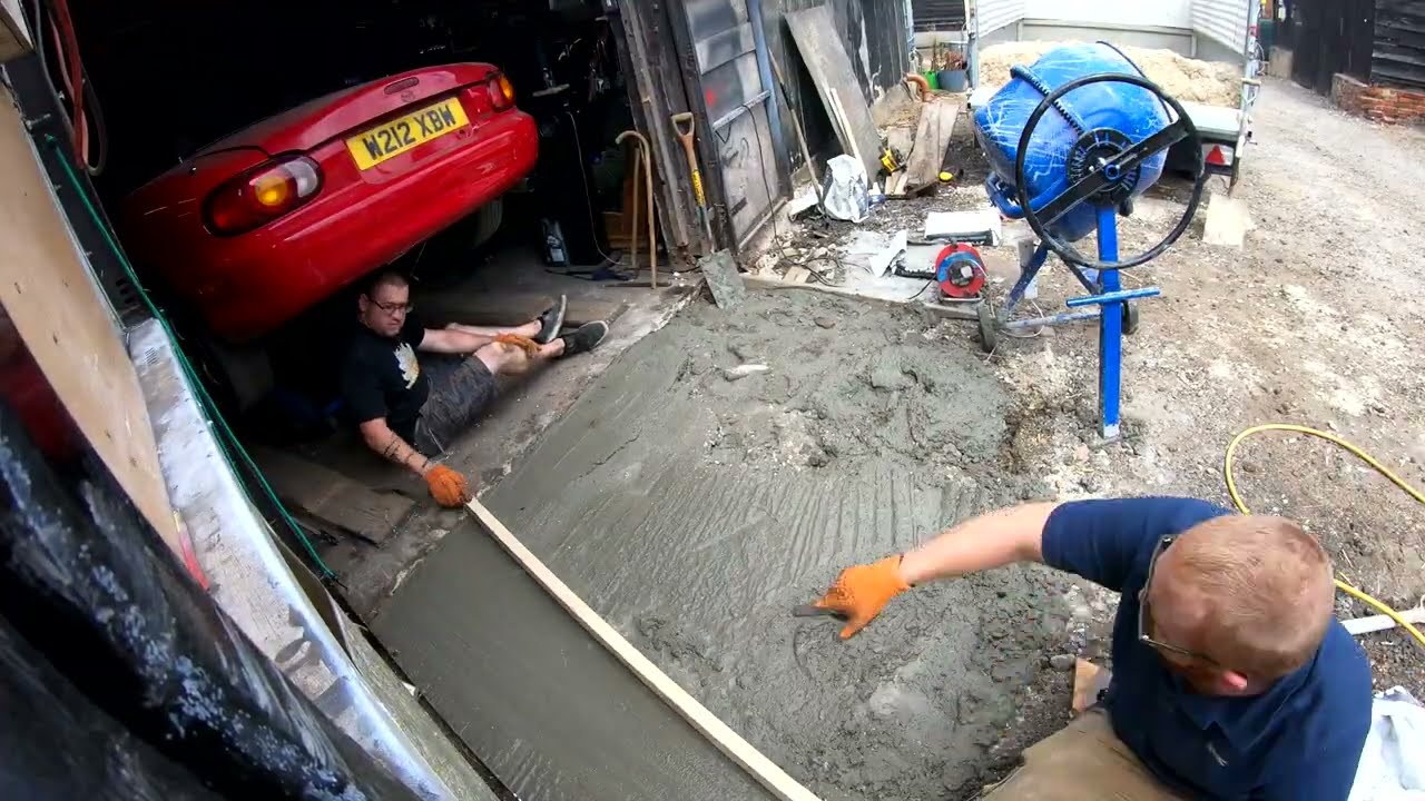 Laying Dr Boatwright's Concrete Ramp for Workshop - YouTube