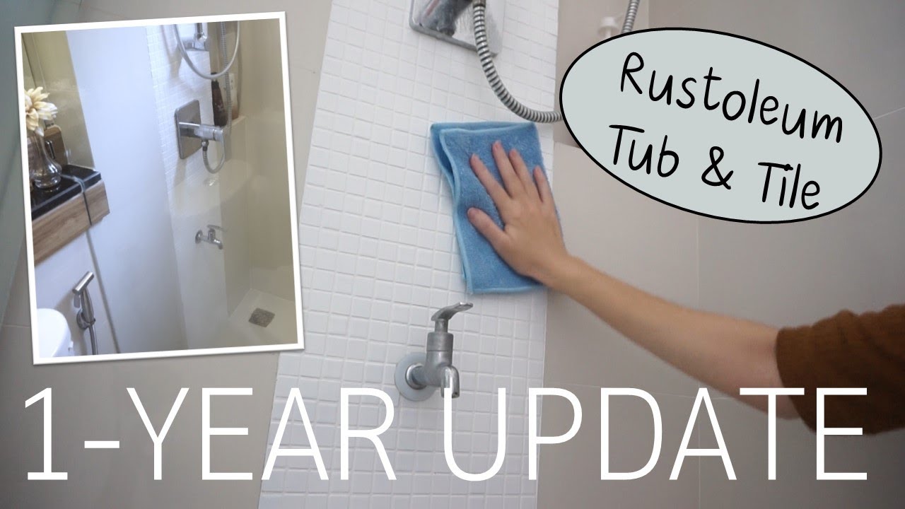 ONE-YEAR UPDATE on our spray-painted tiles - YouTube