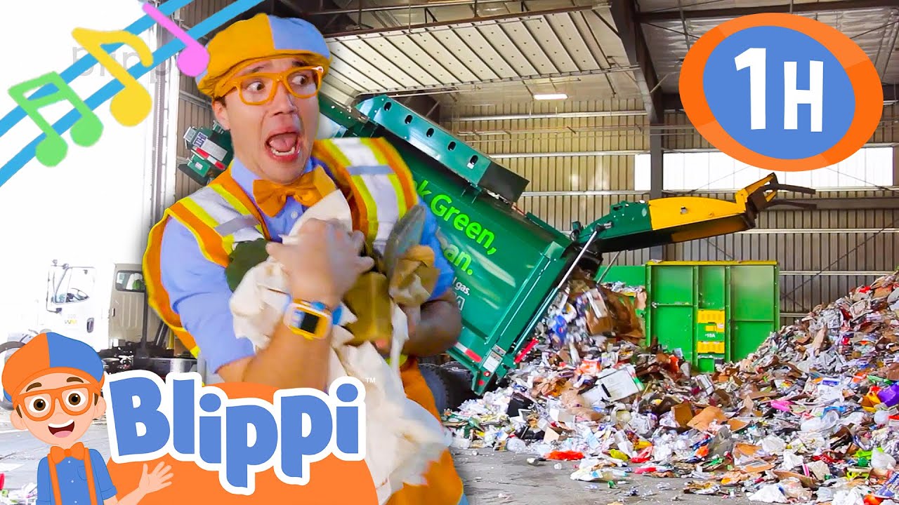 Garbage Truck Song + More Blippi Heavy Vehicle Nursery Rhymes ...