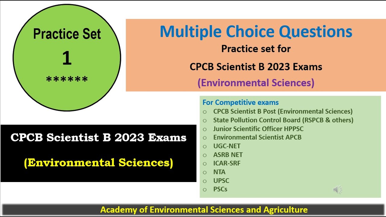 CPCB Scientist B Environmental Science MCQ I Questions for CPCB Exam I ...