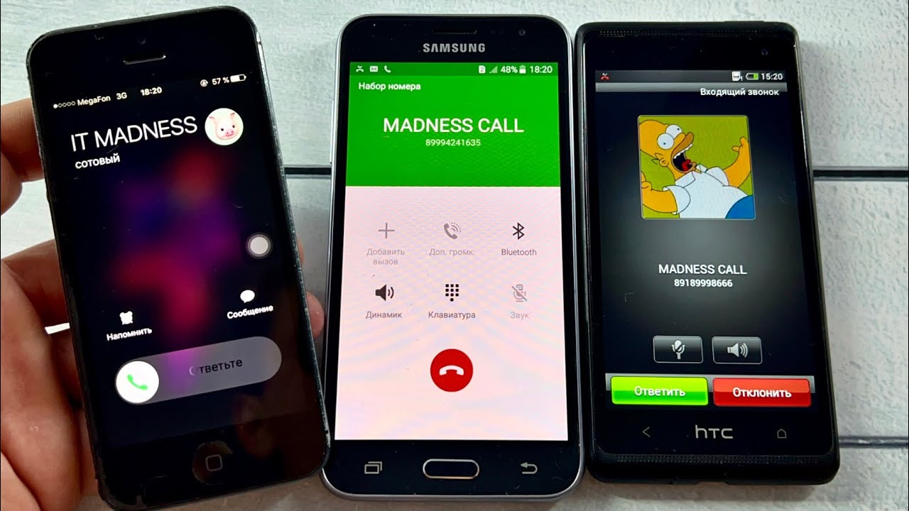 Real and Fake Call HTS vs iPhone 5S vs Samsung Galaxy J5/ Outgoing ...