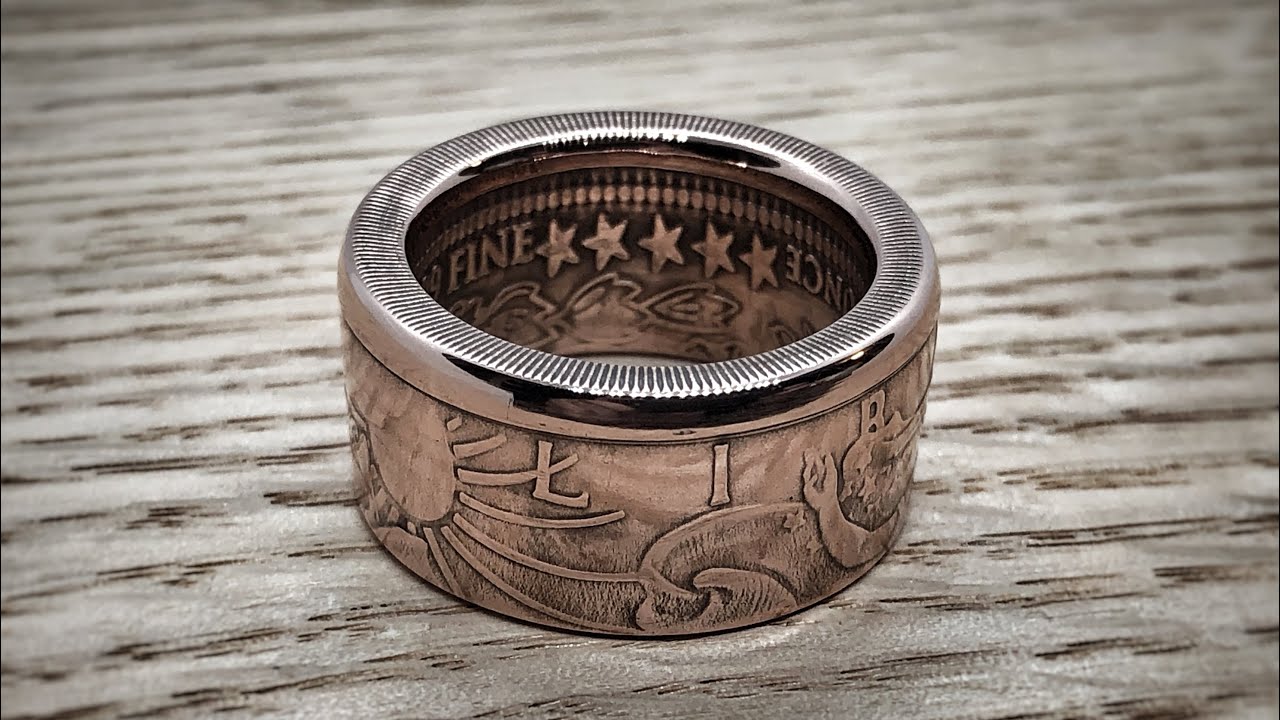 Making a coin ring from a 1 ounce copper round coin - YouTube