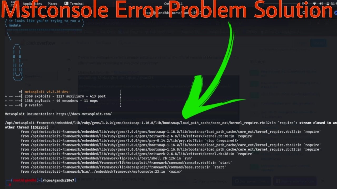Solving Msfconsole Error Stream Closed In Kali Linux Fixing Ioerror