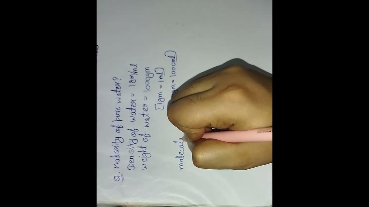 Molarity Of Pure Water YouTube molarity-of-pure-water-youtube