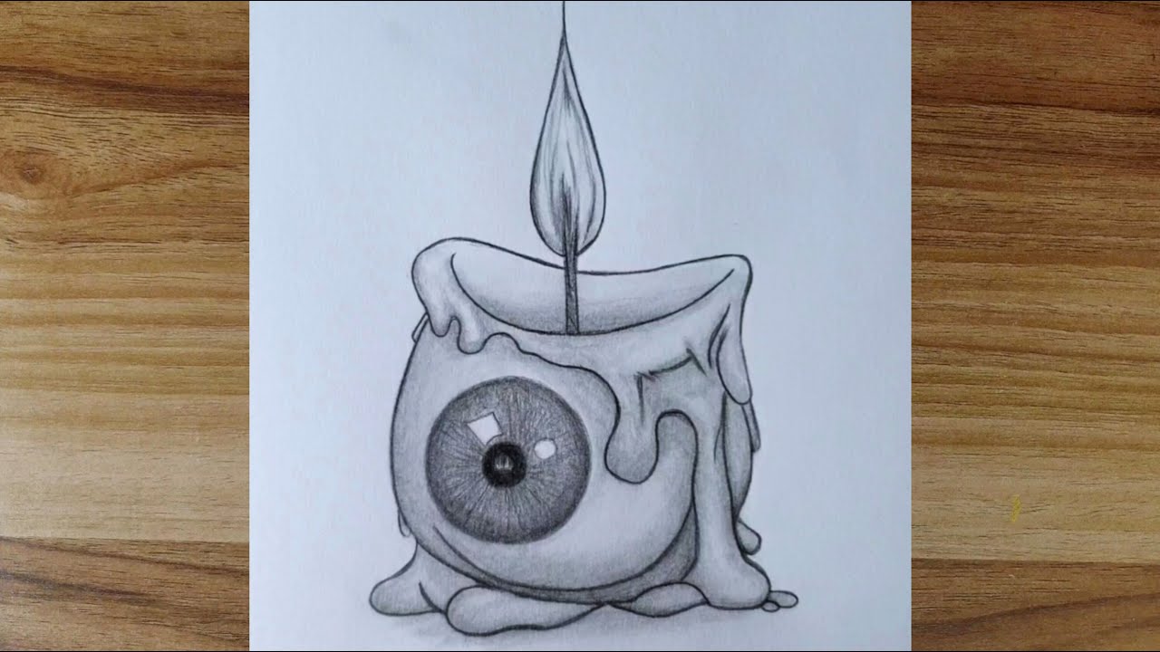 how to draw eye candle | cute drawing ideas for beginners | pencil ...