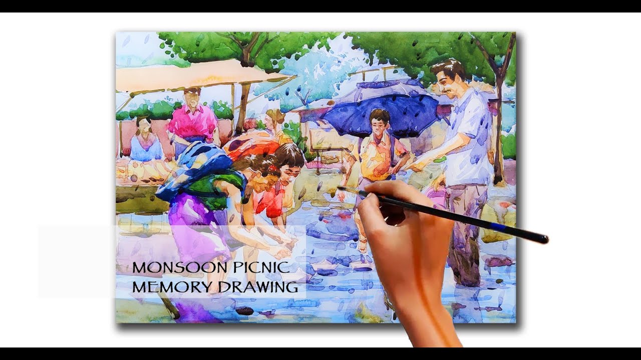 MONSOON PICNIC COLOR VIDEO | MEMORY DRAWING | MAH-AAC-CET | - YouTube