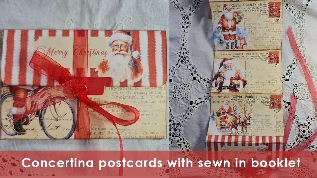 Friday Freebie | Concertina postcards with sewn in booklet - YouTube