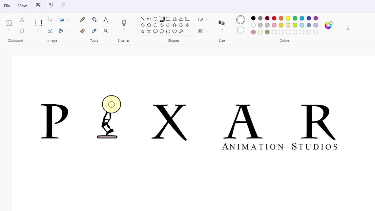 How to draw the Pixar logo using MS Paint | How to draw on your ...