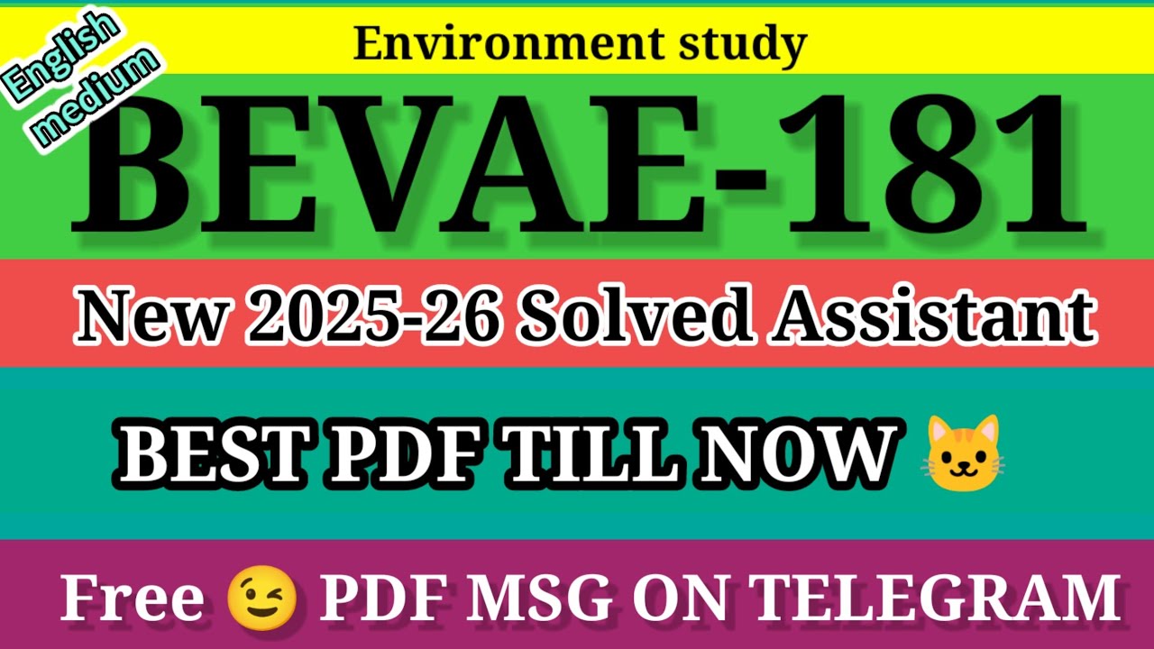 BEVAE 181 SOLVED ASSIGNMENT 2025-26 in English || bevae 181 solved ...
