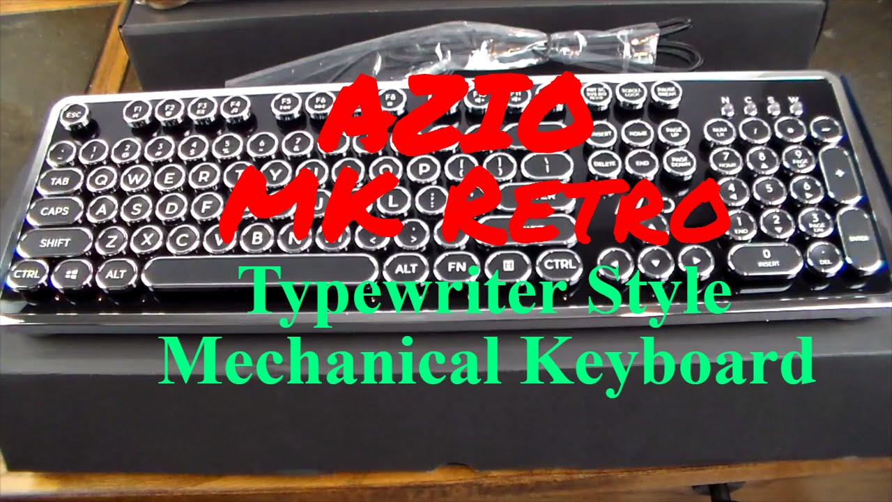Azio MK Retro Typewriter Style Mechanical Keyboards - YouTube