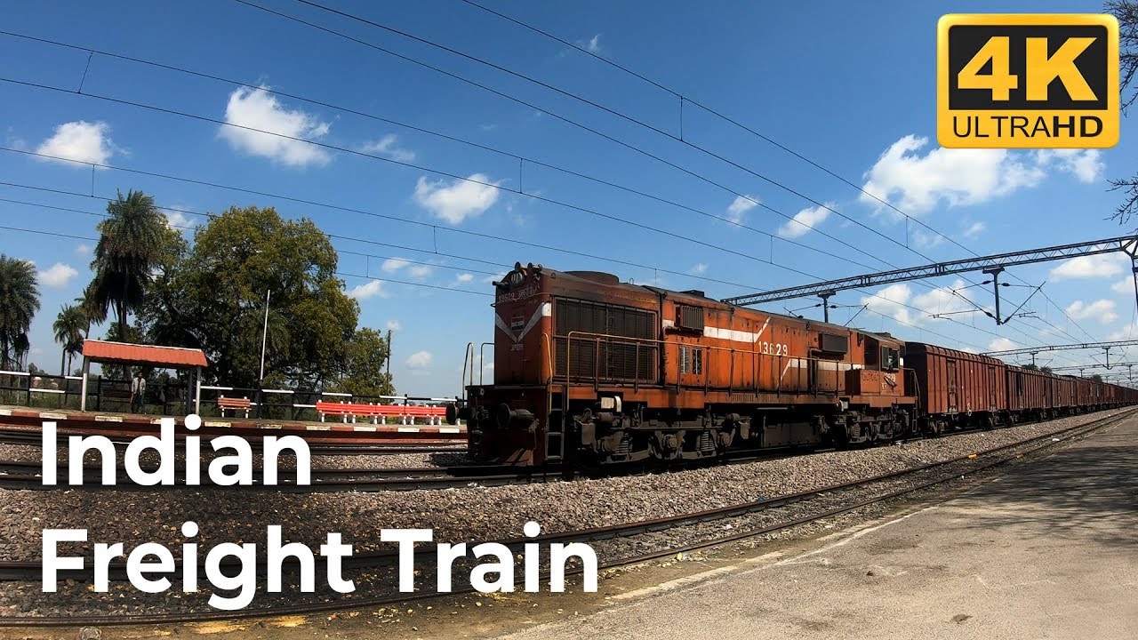 Indian Railways Freight Train at Chowka Ghat Railway Station - 4K Ultra ...