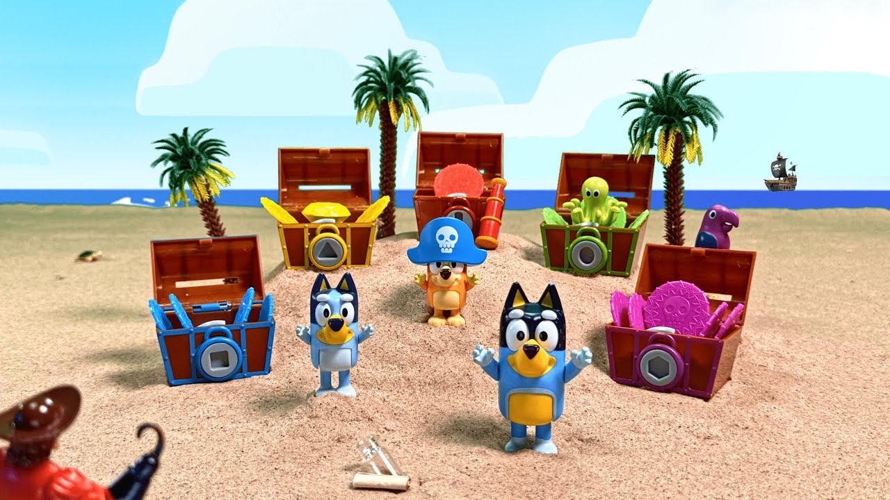 BLUEY Pirate Adventure | Learn Colors, Counting & Shapes | Educational ...