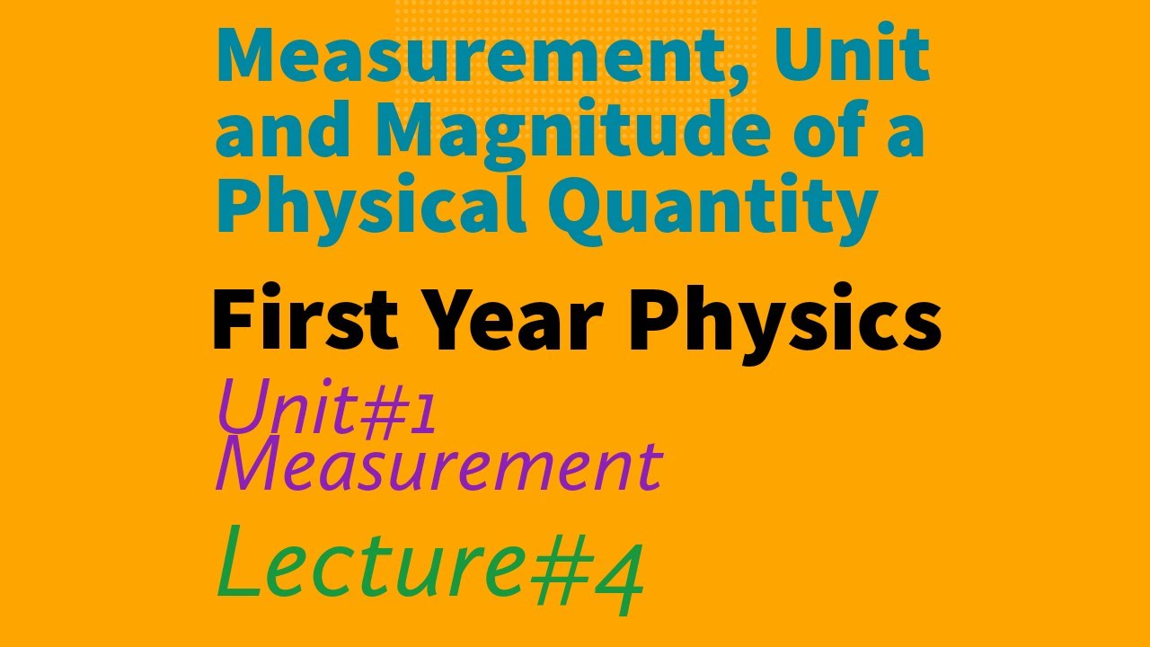 Measurement, unit and magnitude of a physical quantity with examples ...